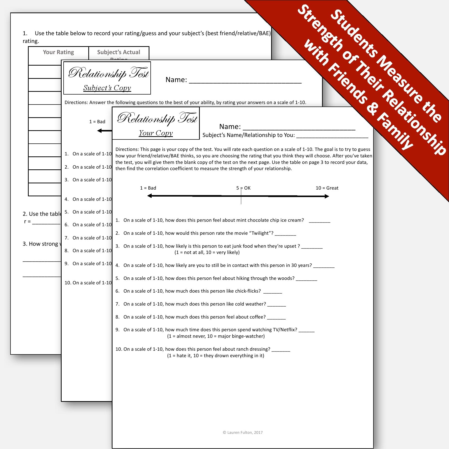 Correlation Coefficient Activity Bundle Lauren Fulton Math