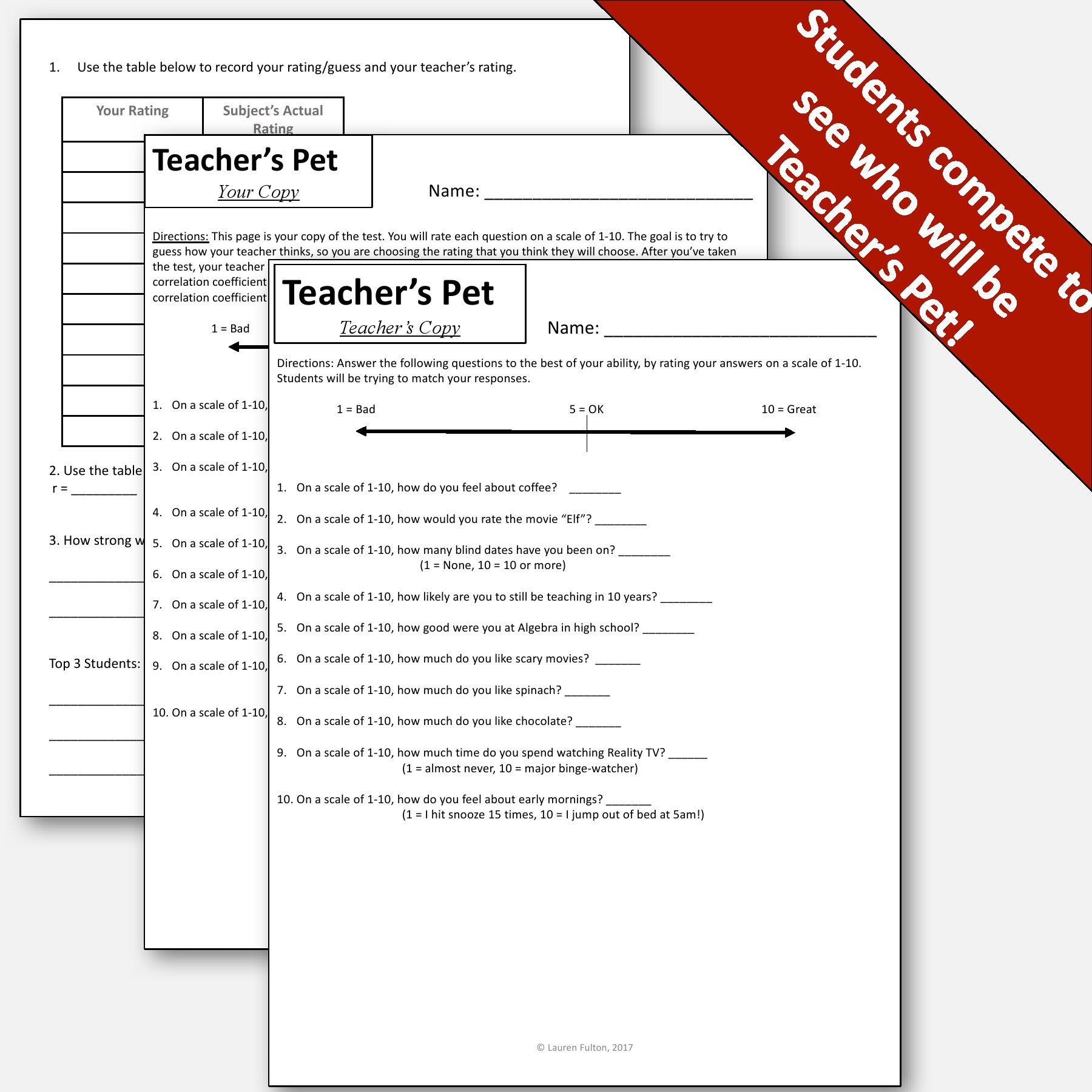 Correlation Coefficient Activity Bundle Lauren Fulton Math