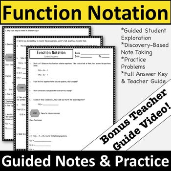 Function Notation Guided Notes & Practice – Lauren Fulton Math