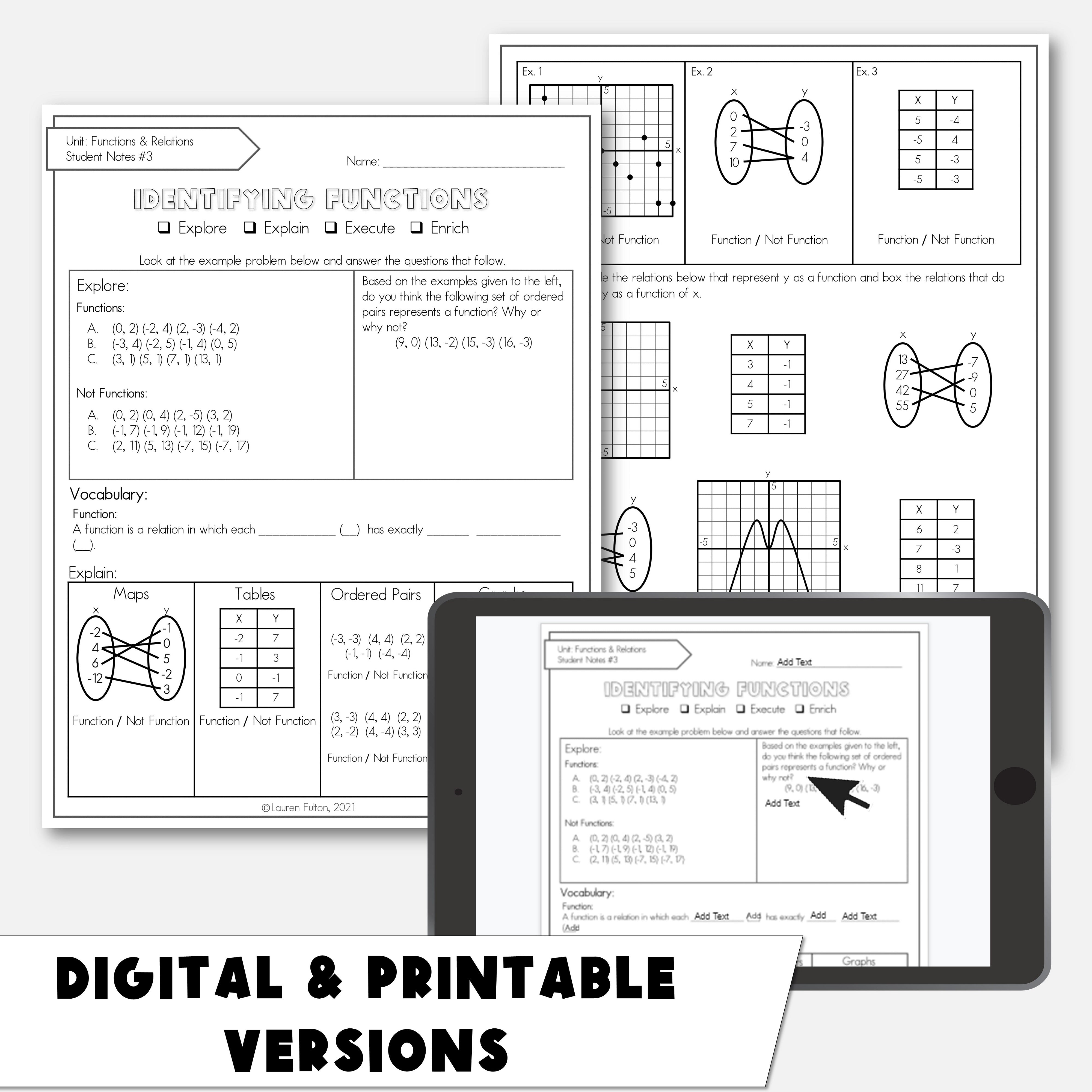 Identifying Functions Notes Lauren Fulton Math